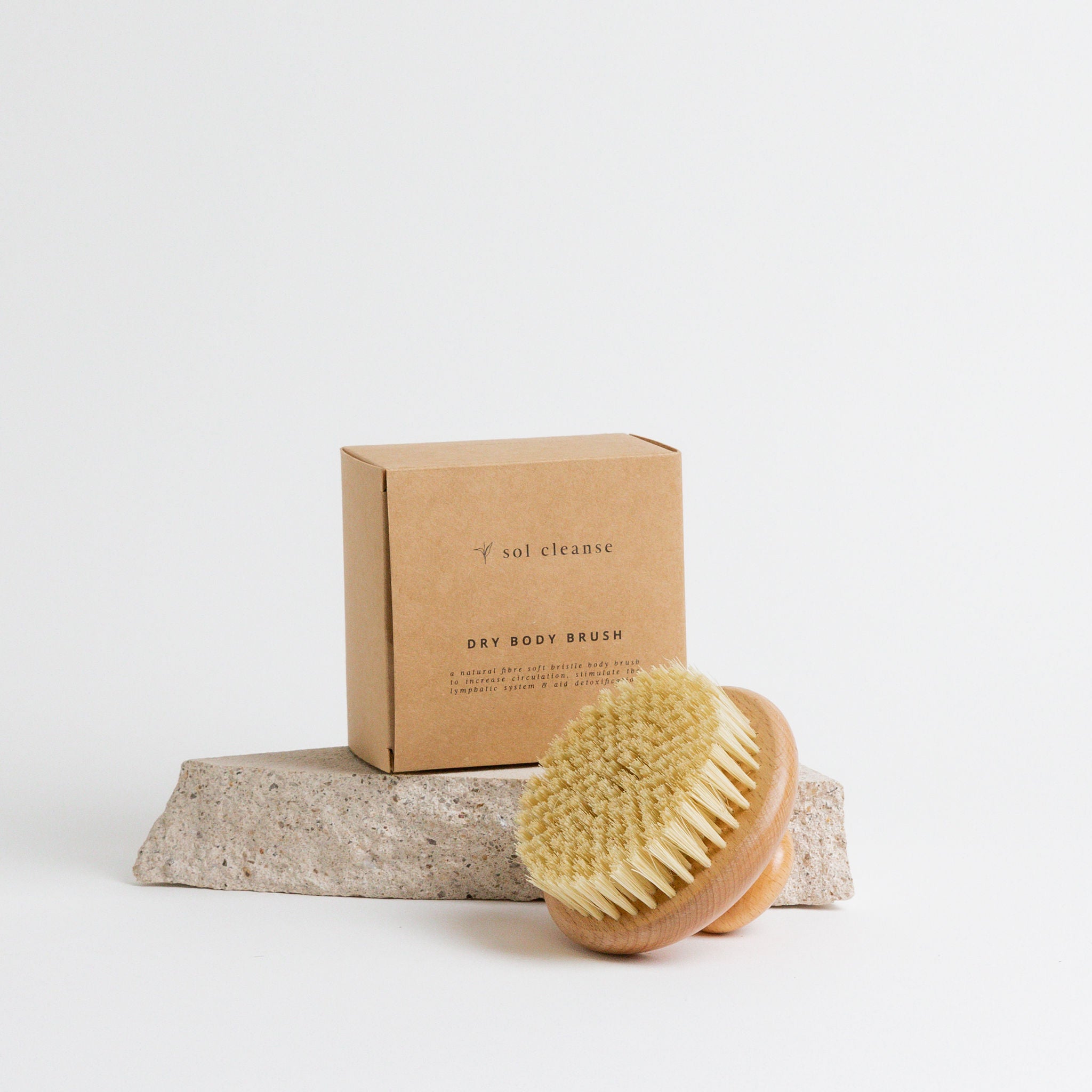 Dry Body Brush | Includes Dry Body Brushing Guide | Sol Cleanse